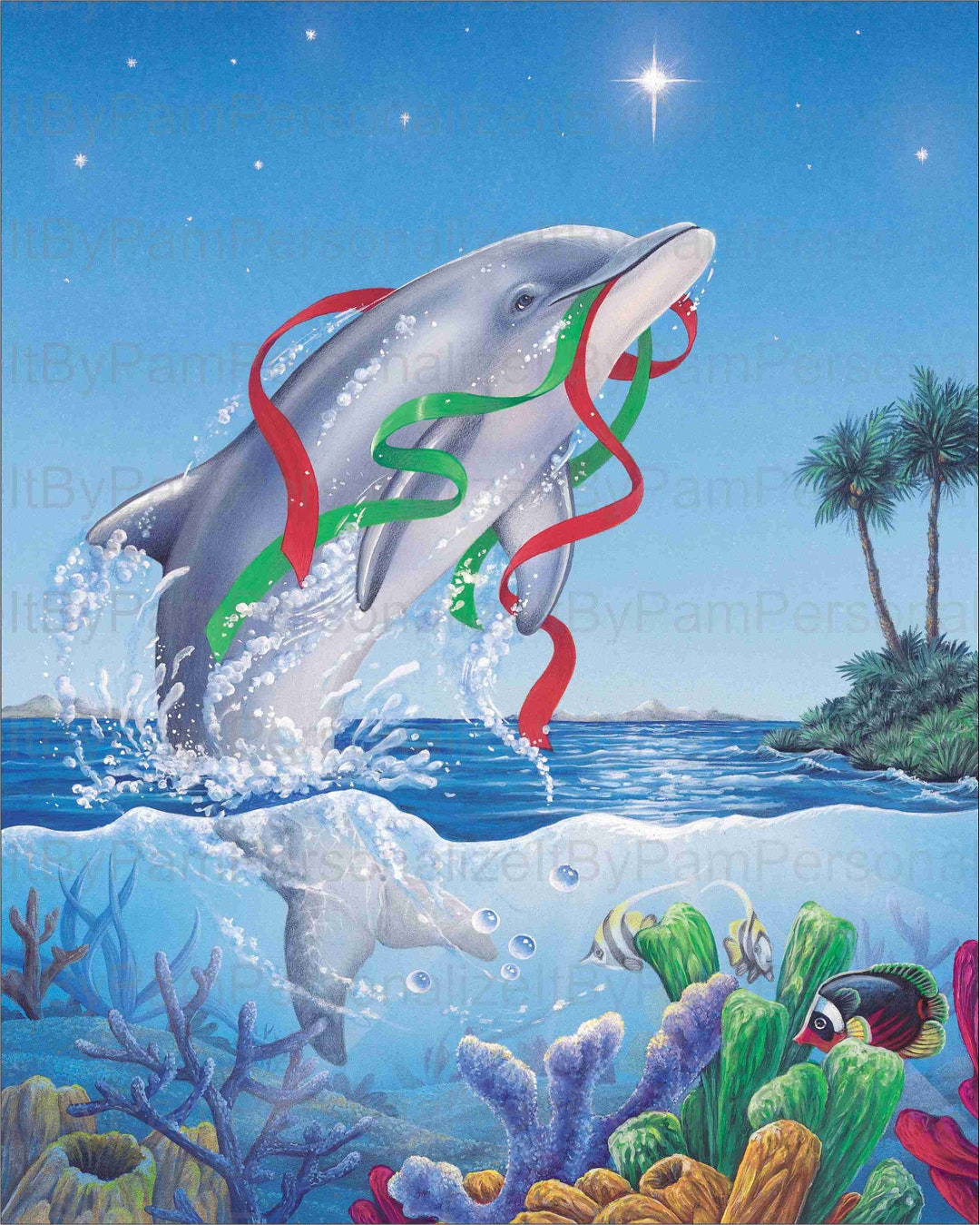 Coastal Christmas Dolphin Wreath Sign Christmas Wreath Sign - Etsy