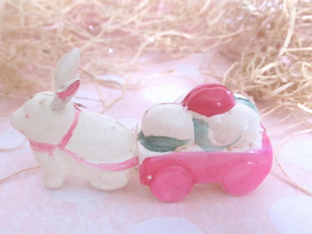 Very Small Vintage Celluloid Bunny With Cart; Made in Japan; 1940's - Etsy
