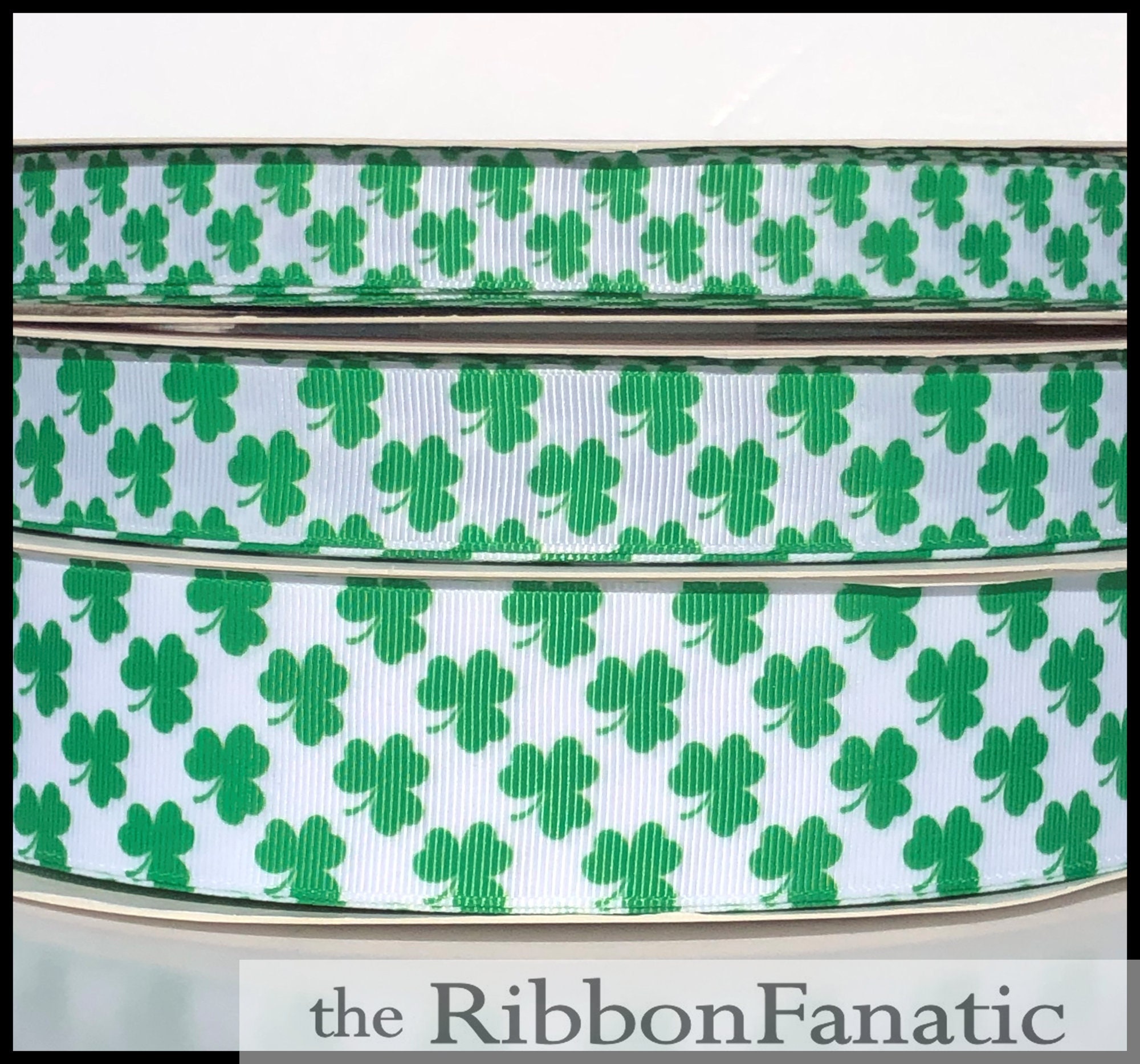 5 Yds 5/8 or 7/8 or 1.5 Green Shamrocks on - Etsy