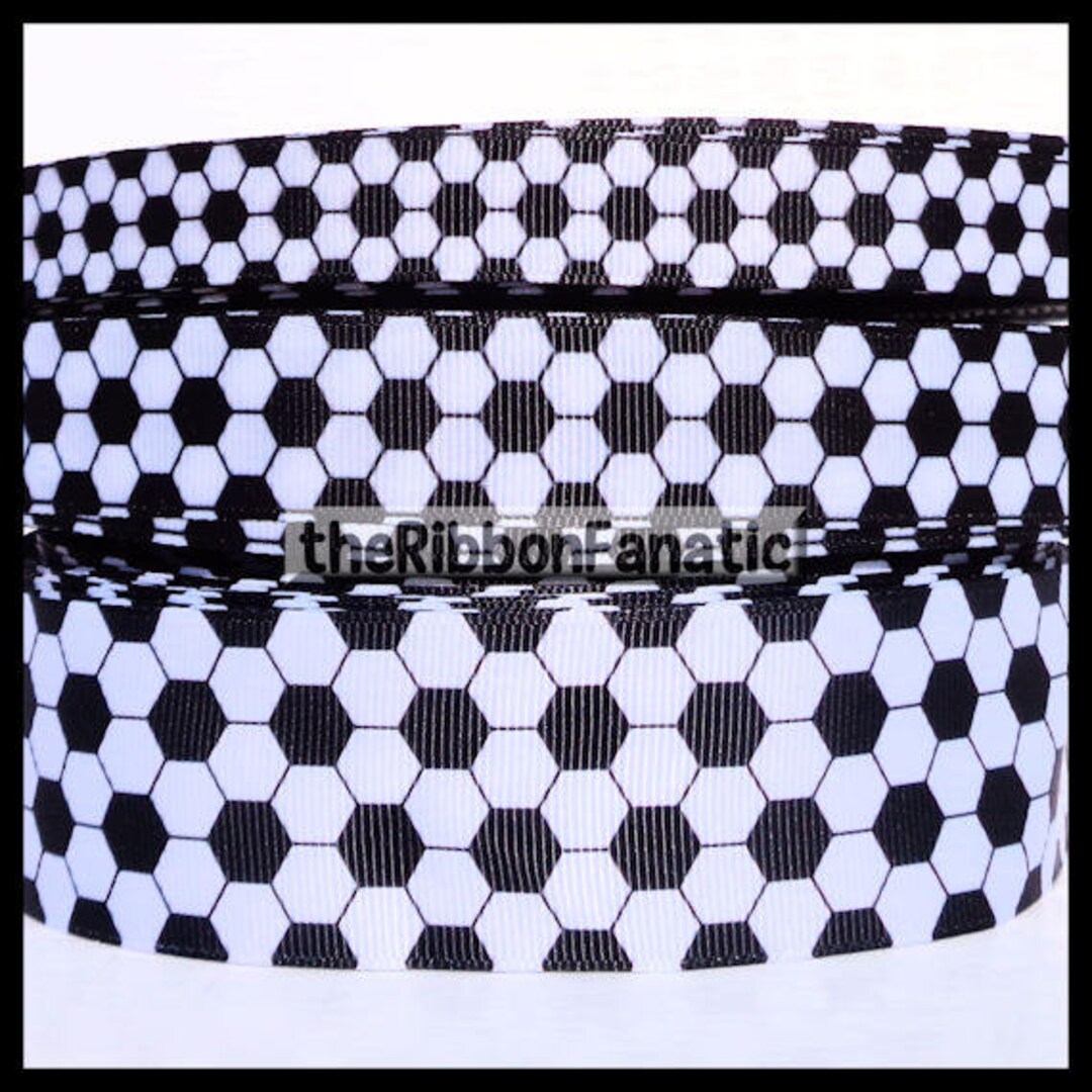 5 Yds 7/8 Soccer Ball Pattern Printed NO GLITTER - Etsy