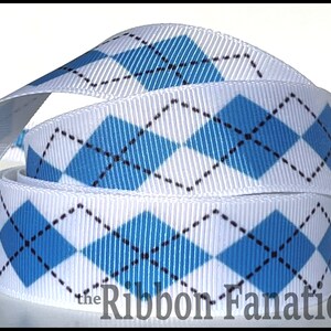 5 Yds 7/8" or 1.5" Carolina Blue Argyle Grosgrain Ribbon - Etsy