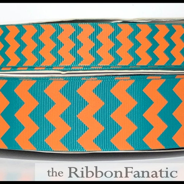 Orange Teal Chevron - Etsy
