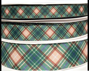 Green Plaid Ribbon | Etsy