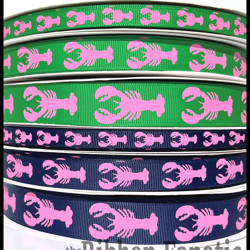 Pink and Navy Ribbon - Etsy