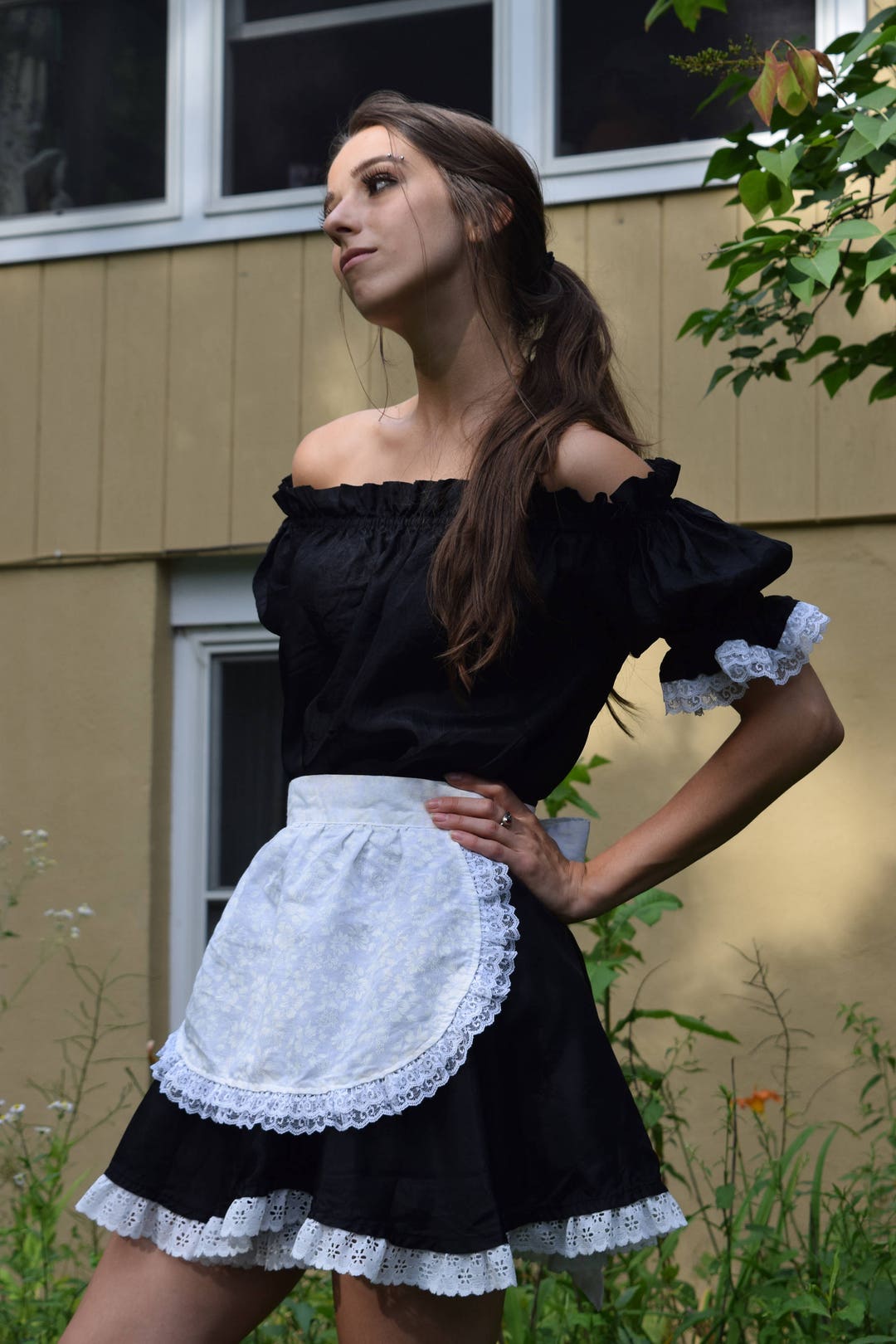 French Maid Costume Perfect Ladies Halloween Costume Custom Sizingmade To Measure Black Off