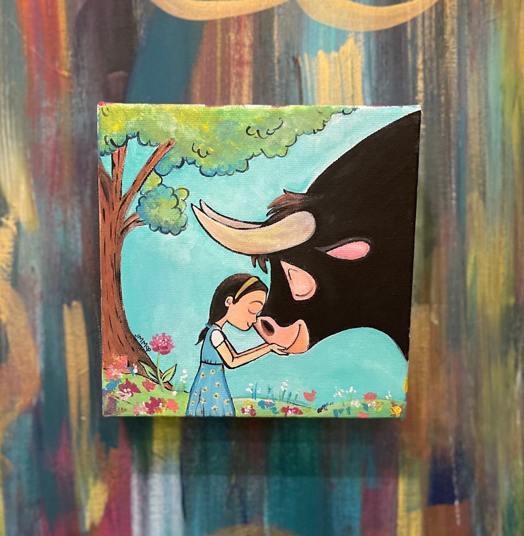 Ferdinand the Bull Painting: Children's Room Decor, Farm Art - Etsy