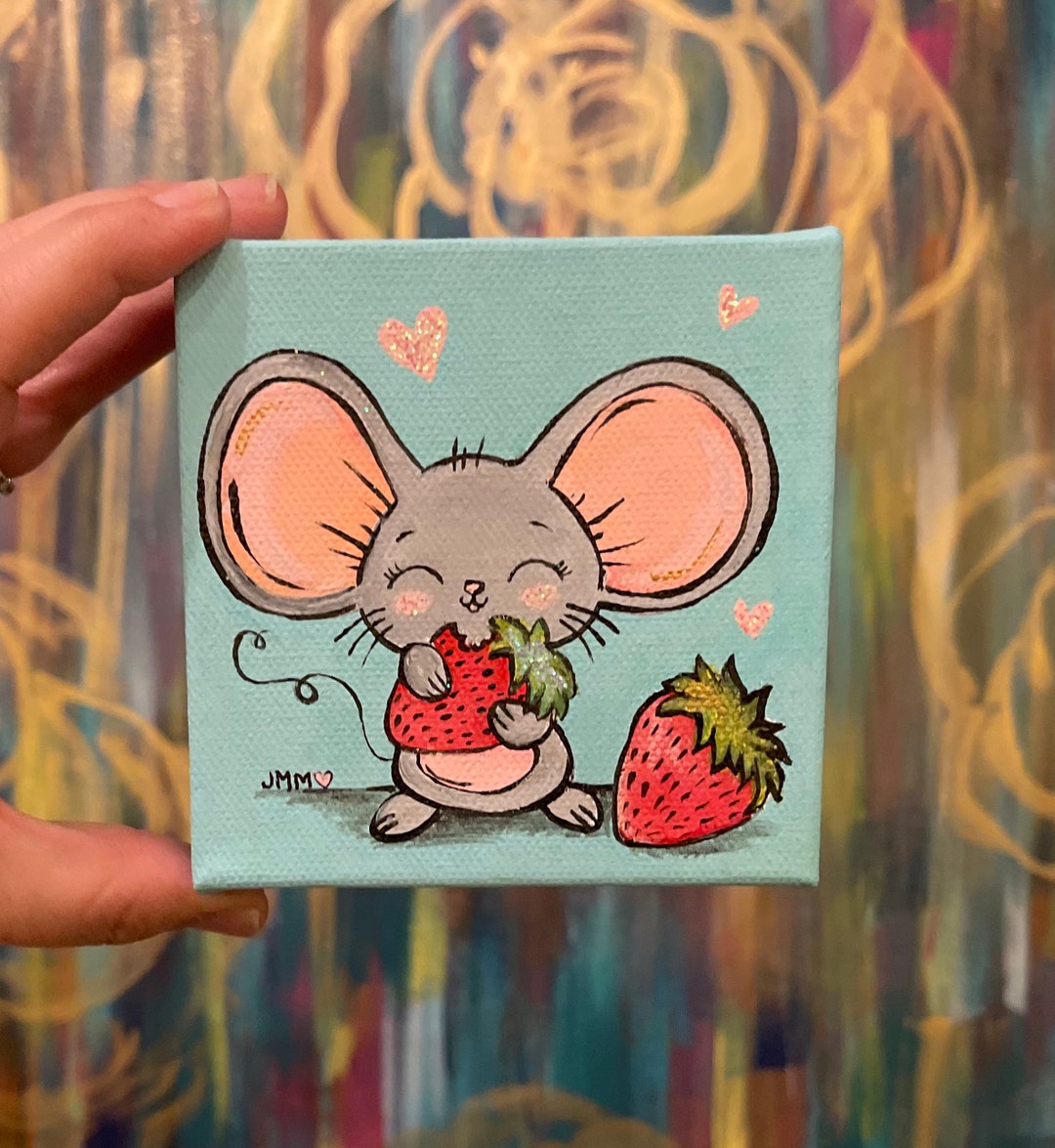 Sweet Little Mouse, Mini Masterpiece,strawberry, Farmhouse, Vintage ...