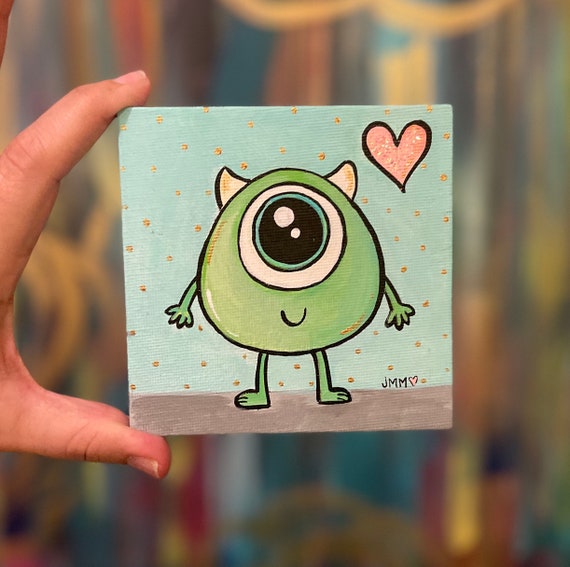 Painting Art & Collectibles Mini Mike Wazowski Painting etna.com.pe