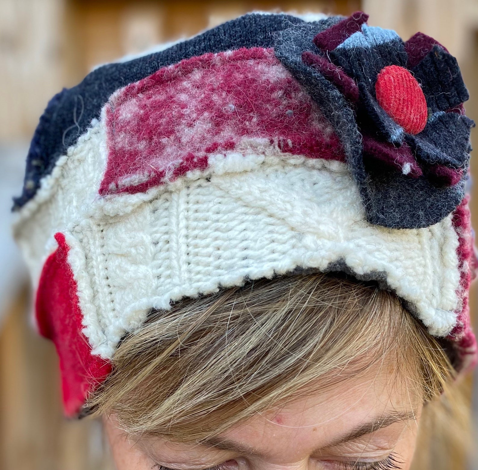 Pill Box Wool Hat - Red, Blue, Black and Cream - Etsy
