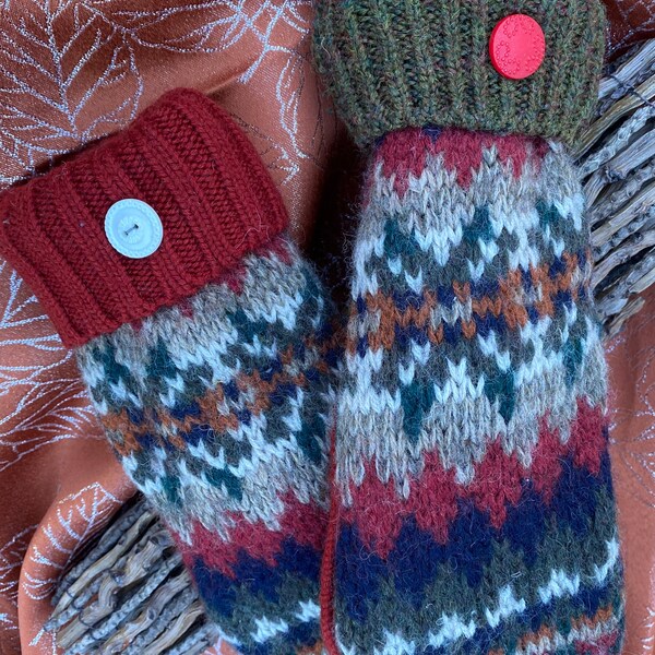 Red Mittens - Etsy