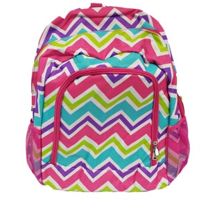 Personalized Greek Key or Chevron Backpack- Black, Pink, Navy, Gray ...