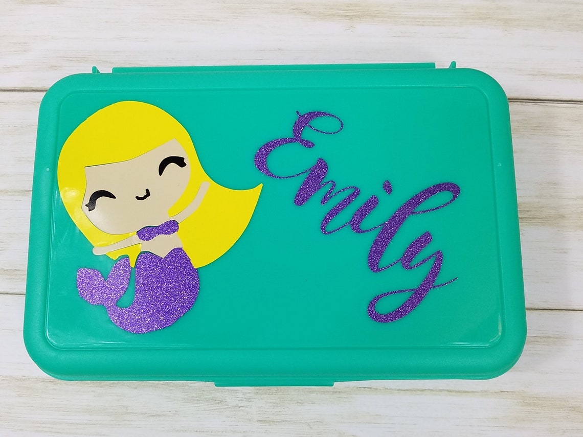 Personalized Mermaid Aqua Pencil Box Girl School Box - Etsy