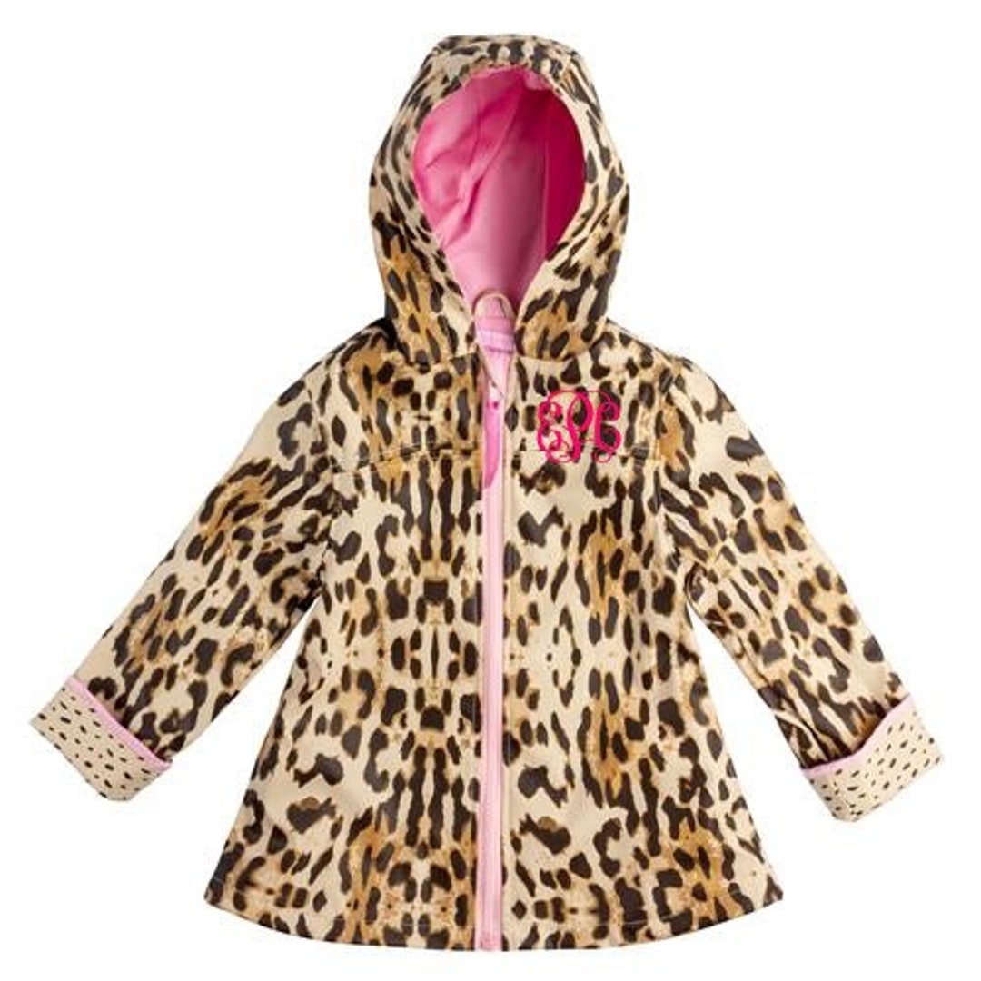 Toddler Raincoat Leopard Print With Light Pink Trim Monogrammed ...