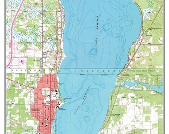 Minnesota lake map | Etsy