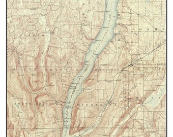 Cayuga Lake 1902 USGS Old Topographic Map Custom Composite | Etsy