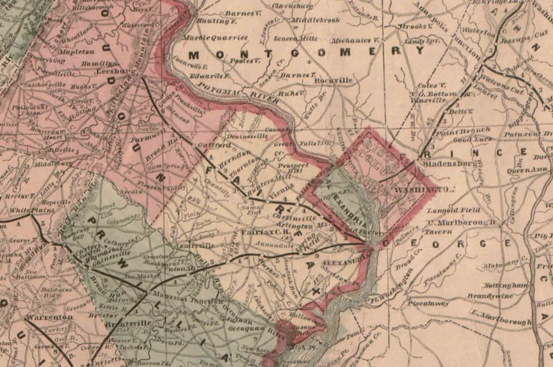 Virginia 1861 State Map Lloyd Reprint - Etsy