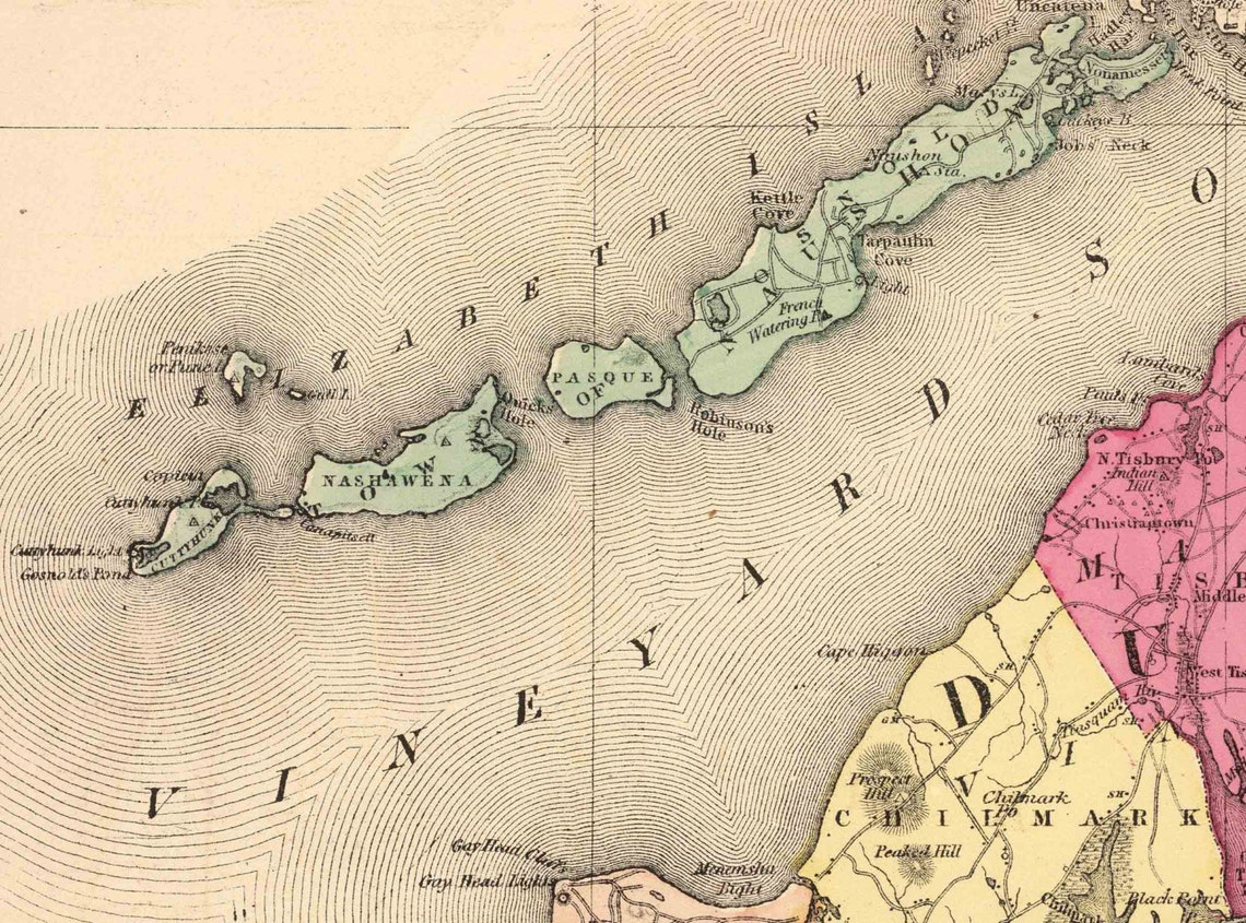 Cape Cod & the Islands 1871 Old Map Walling and Gray Atlas | Etsy