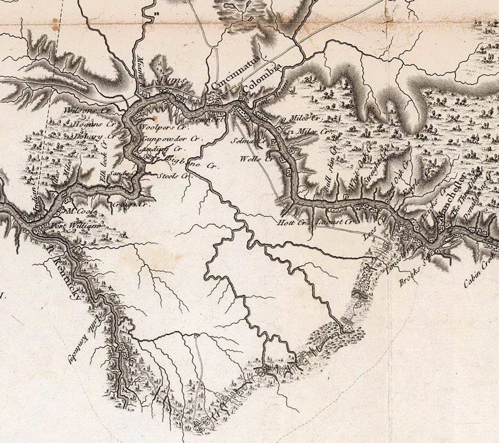 Ohio 1795 Course of the Ohio River Map by Tardieu State - Etsy