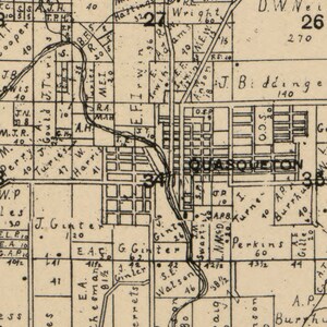 Buchanan County Iowa 1896 Old Wall Map With Landowner Names Farm Lines ...