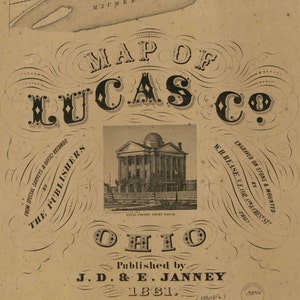 Lucas County Ohio 1861 - Old Wall Map Reprint With Homeowner Names ...