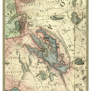 Lake Winnipesaukee - 1816 Map by Phillip Carrigain Reprint - Etsy