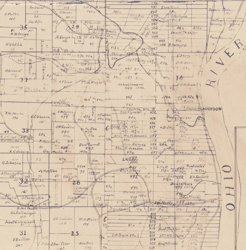 Gallia and Meigs County Ohio 1855 Old Wall Map Oil Field | Etsy