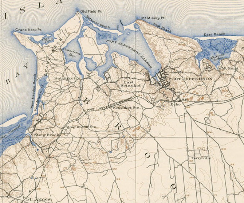 Smithtown, Islip, & Brookhaven, Long Island, New York - 1904 USGS Old ...