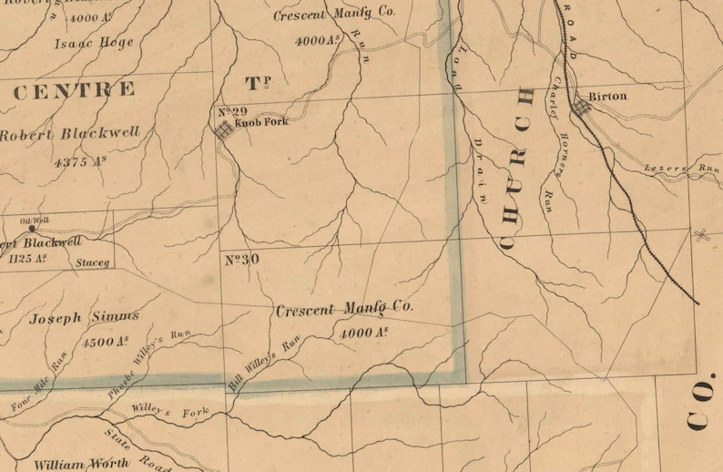 Wetzel County Map 1865 West Virginia Old Wall Map With - Etsy