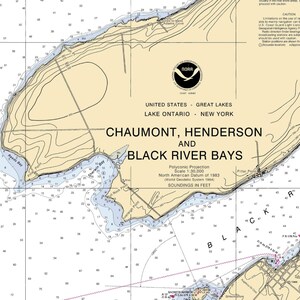Lake Ontario - East End 2006 Nautical Map - Chaumont, Henderson & Black ...