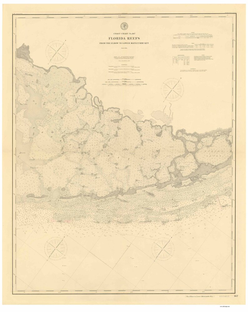 The Elbow to Lower Matecumbe Key 1895 Nautical Map Reprint - Etsy