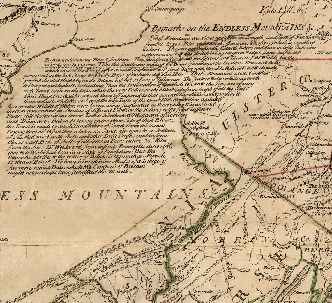 Pennsylvania New Jersey & New York 1749 Map Evans Colonial | Etsy