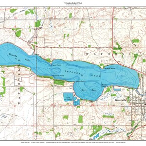 Wall Hangings Minnesota Mankato Swan Lake 1965 USGS Old Topographic Map ...