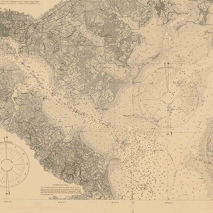 Head of the Bay to Magothy River - 1899 Nautical Map #6 Reprint ...