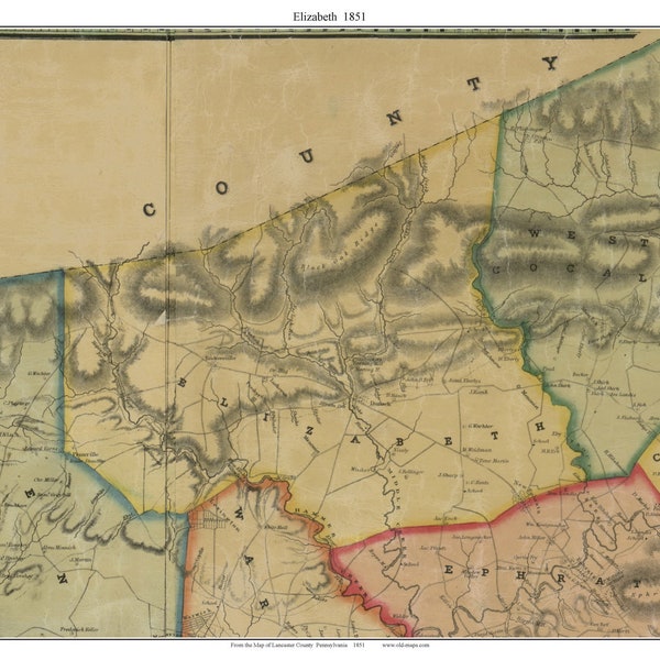 Old Map of Elizabeth Pa - Etsy