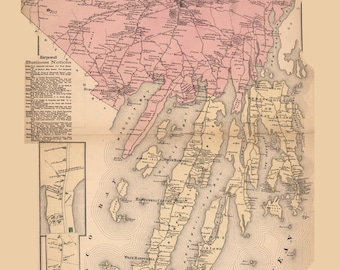 Brunswick Maine Map | Etsy