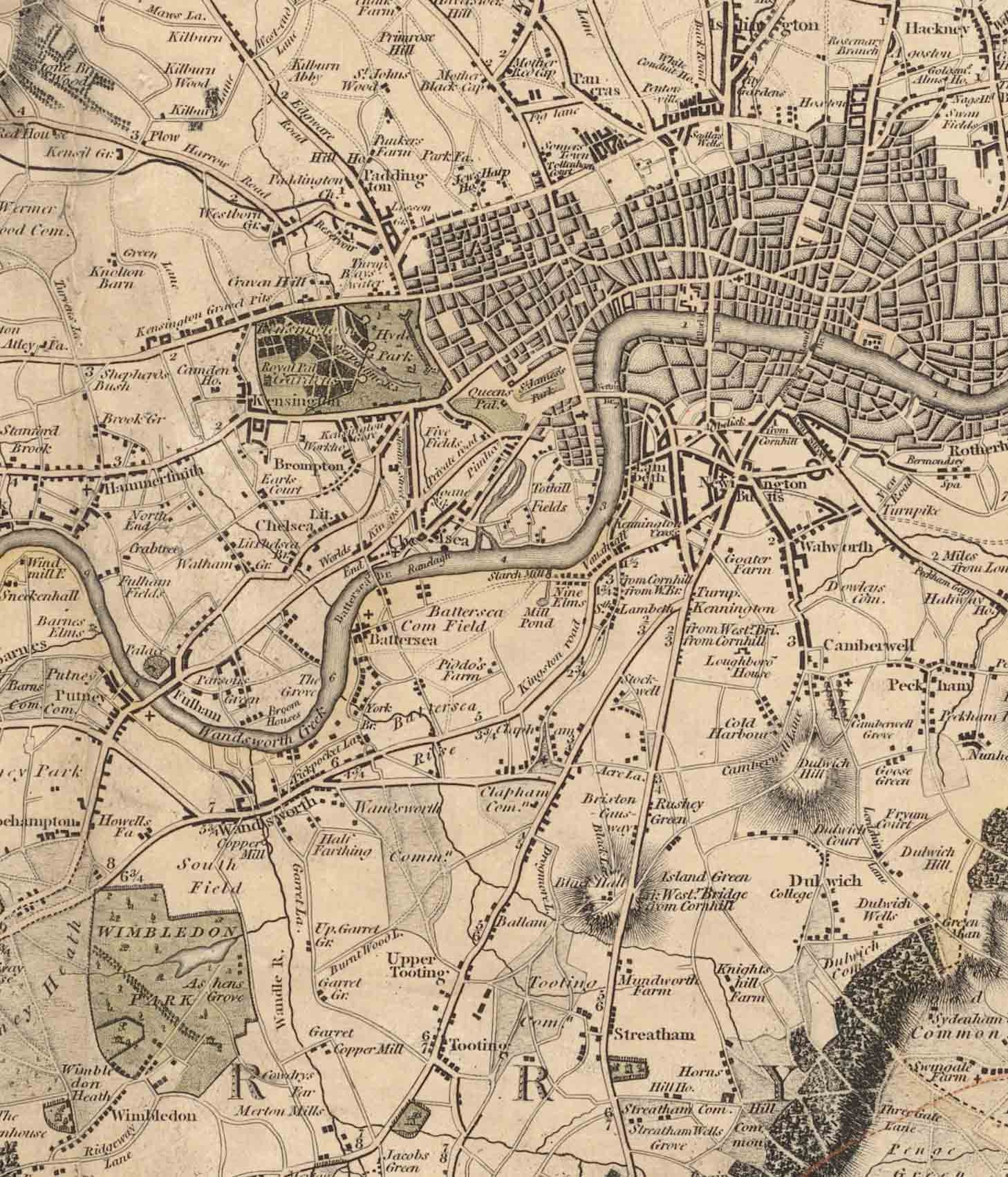 London England Environs Circa 1800 Old Map Reprint - Etsy UK