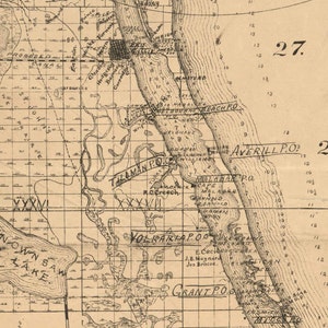 Brevard County Florida 1893 - Old Wall Map Reprint With Homeowner Names ...