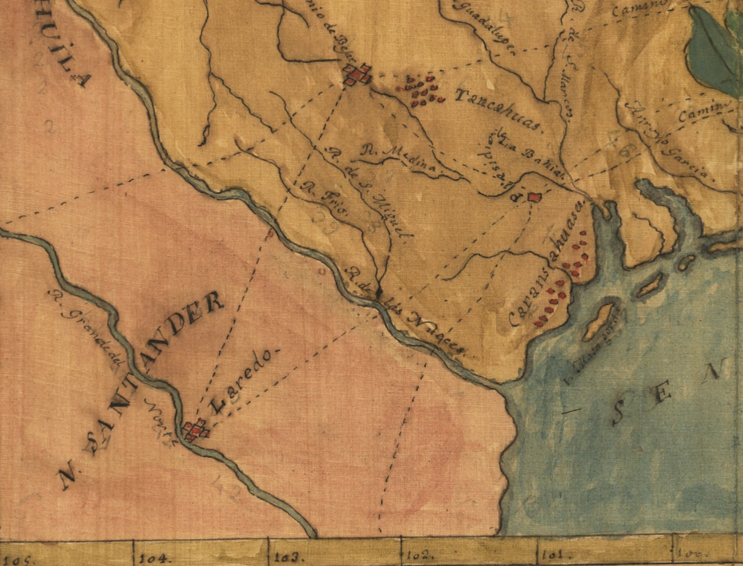 Texas 1822 State Map Stephen Austin Spanish Mexico - Etsy