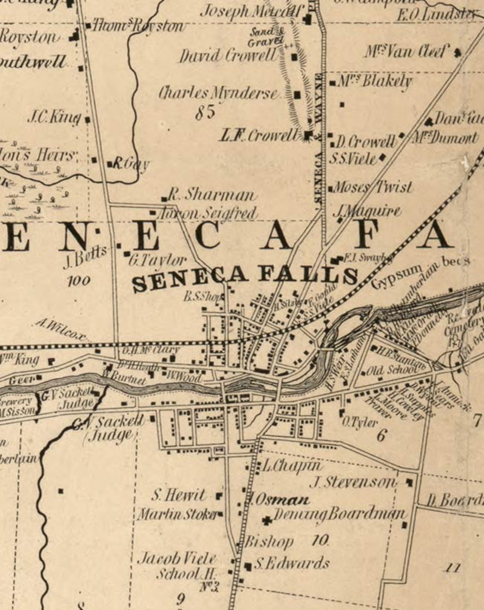 Seneca County New York 1852 Old Wall Map with Homeowner Names - Etsy.de