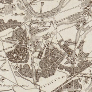 Old Map of Paris and Environs 1805 France -- Detailed Roads and Suburbs ...
