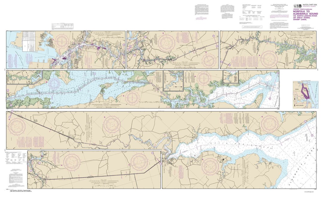 Norfolk to Albemarle Sound 2015 Old Map Nautical Chart North Carolina ...