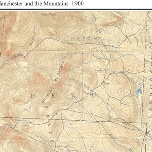 Manchester and the Mountains Vermont Old USGS Map 1900 Stratton Winhall ...