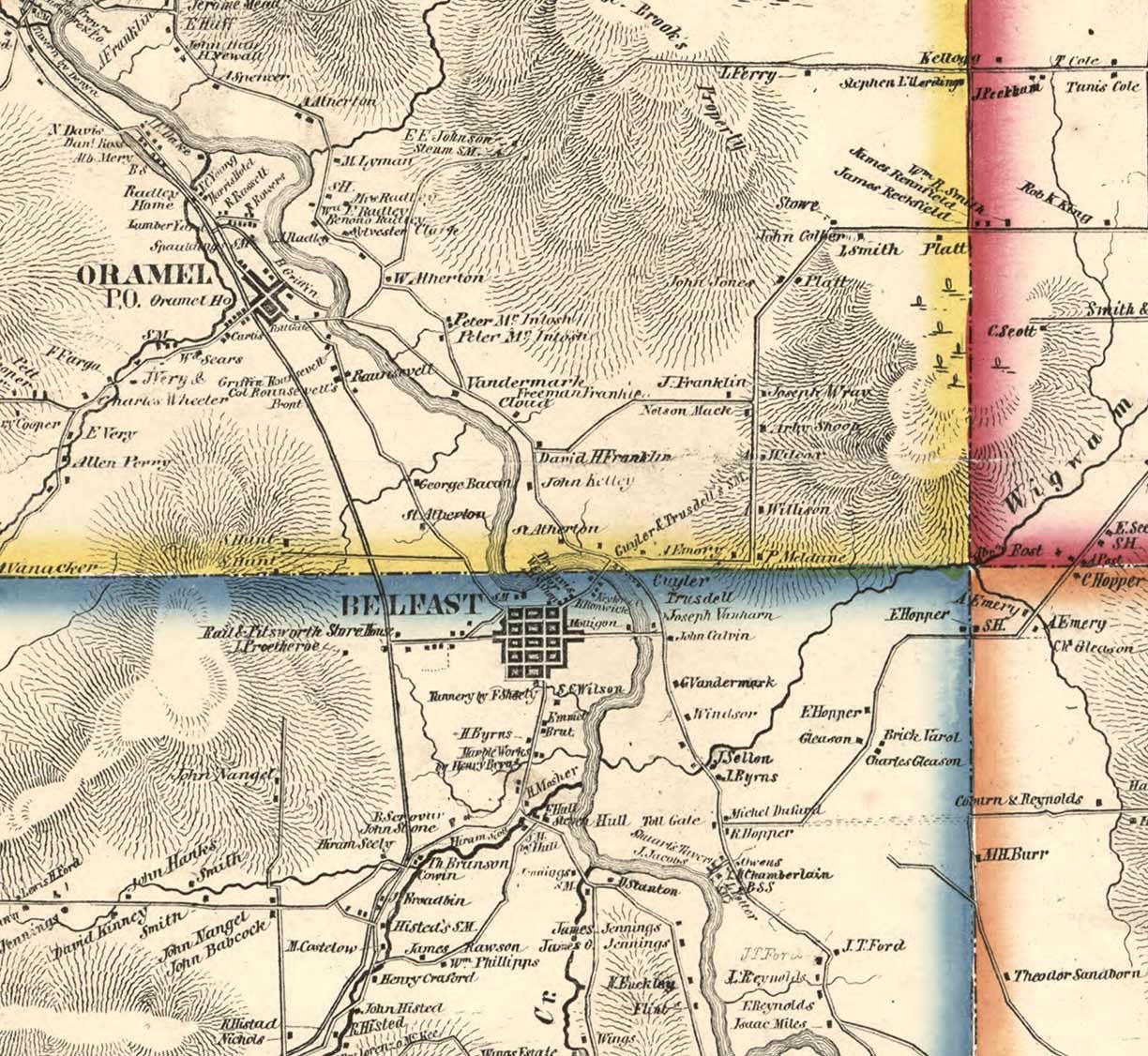 Allegany County New York 1856 Old Wall Map Reprint With - Etsy