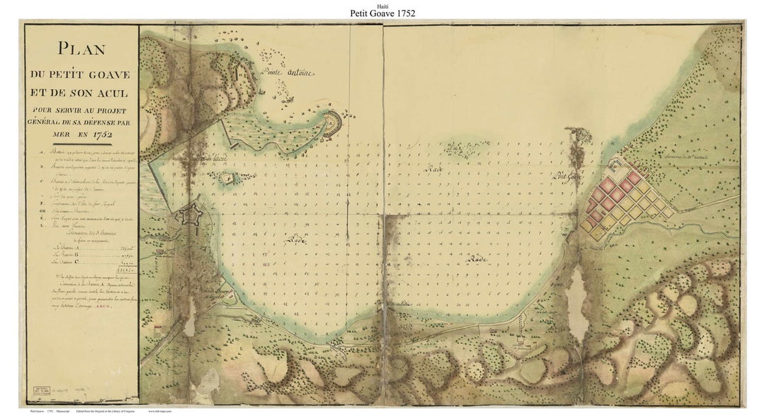 Petit Goave 1752 Map - Haiti - Caribbean Ports Reprint - Etsy