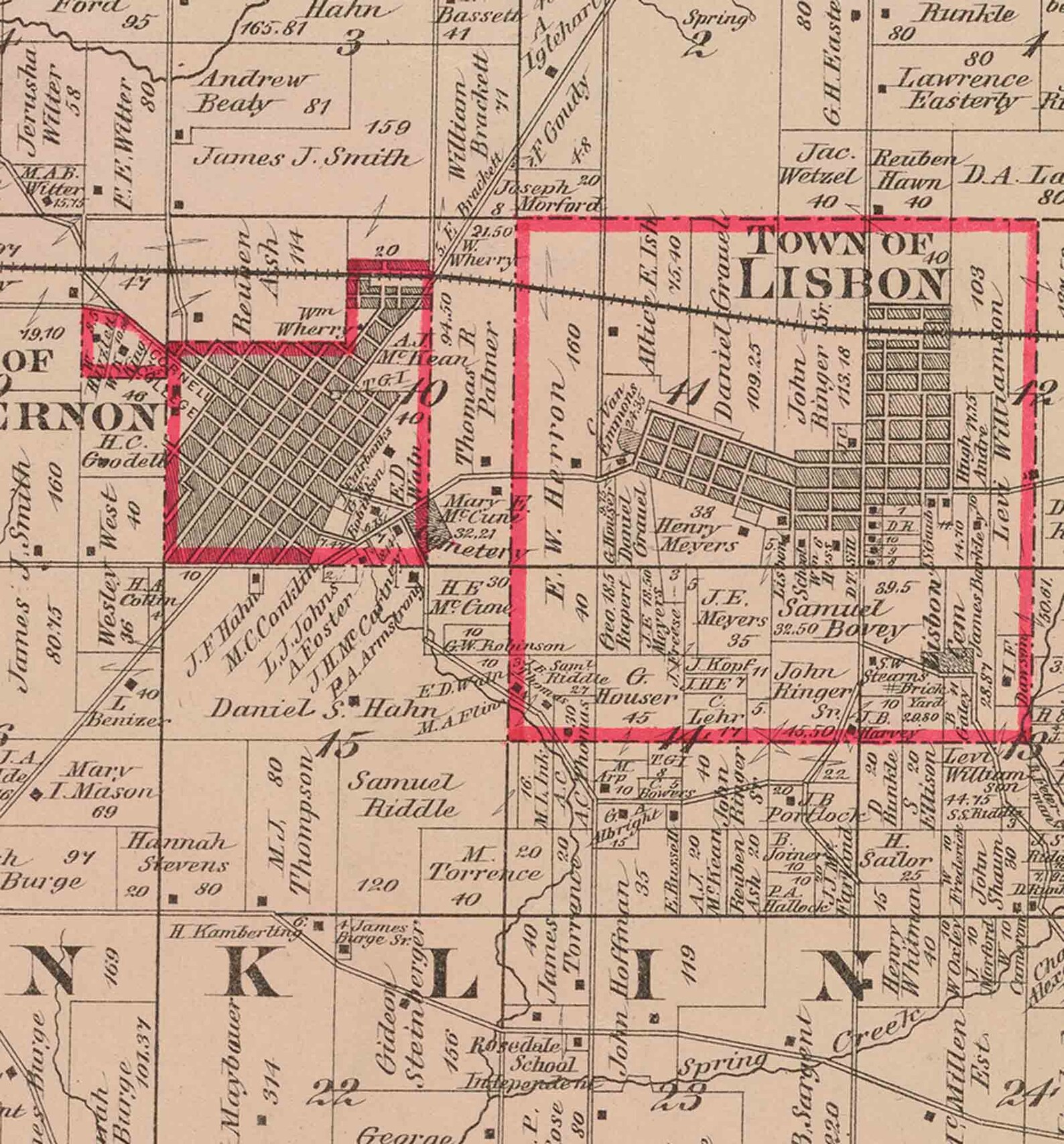 Linn County Iowa 1881 Old Wall Map With Landowner Names Farm | Etsy