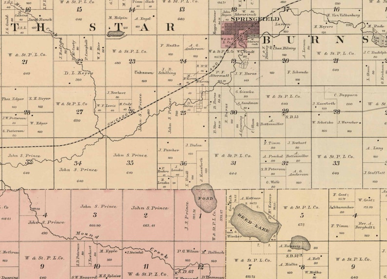 Brown County Minnesota 1886 Old Wall Map Reprint With - Etsy