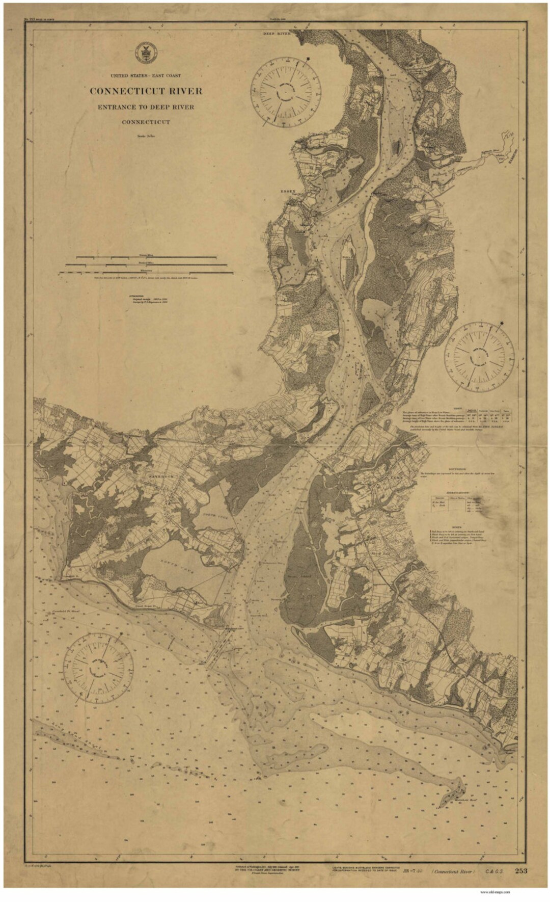 Entrance to Deep River, Connecticut - 1917 Nautical Map - Reprint - AC ...