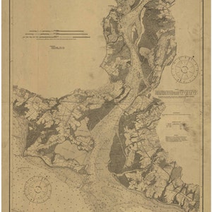 Entrance to Deep River, Connecticut - 1917 Nautical Map - Reprint - AC ...