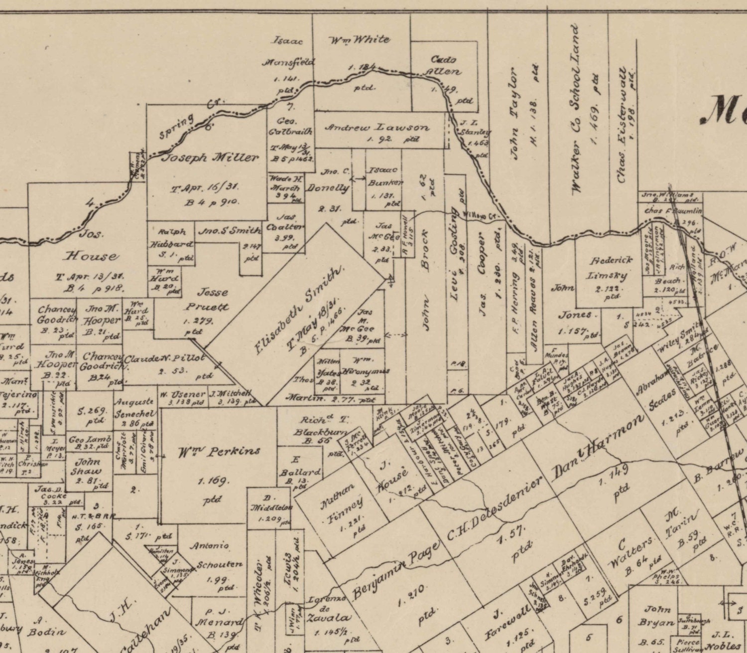 Harris County Texas 1879 Old Wall Map Reprint With Land | Etsy