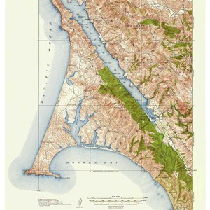Point Reyes 1916 Old Topo Map - 1957 Edition - an Edited Reprint of the ...